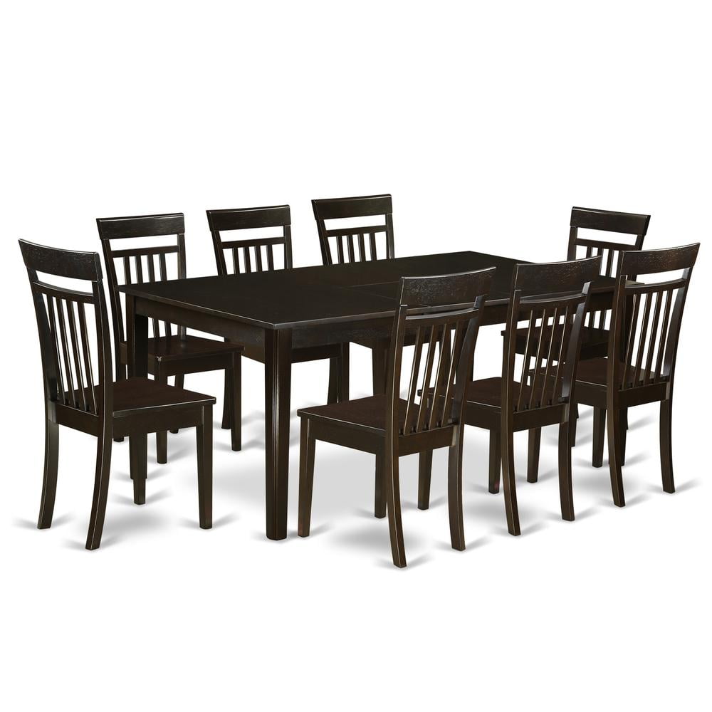 East West Furniture 9 Pc Dining room set-Dining Table with Leaf plus 8 ...