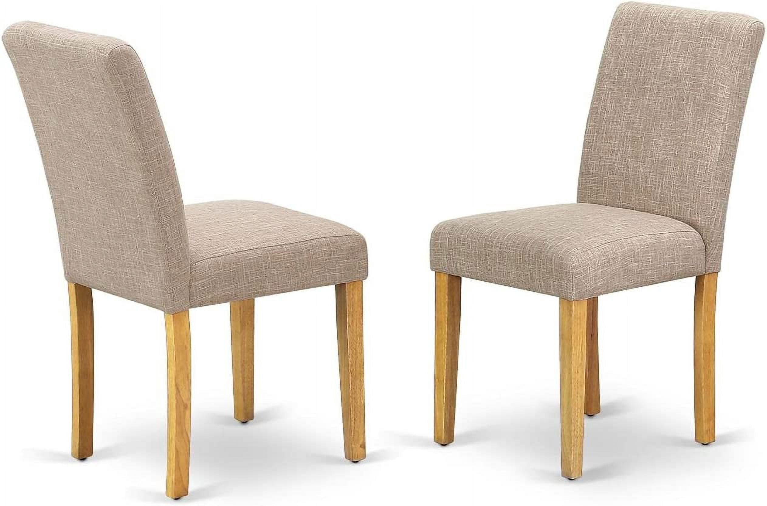 East West Furniture ABP4T04 Parson Dining Chairs - Light Tan Linen ...