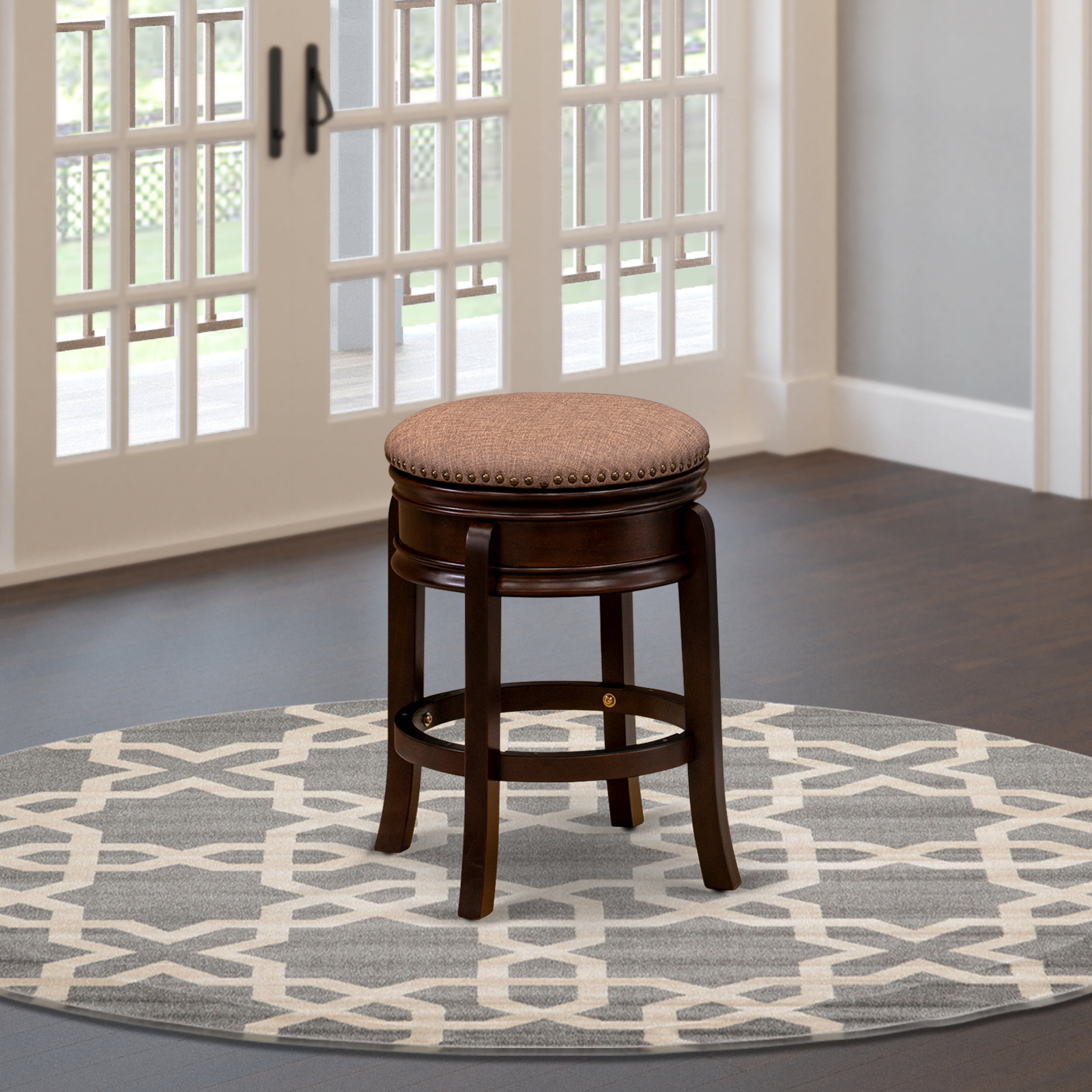 East West Furniture AMS024-303 Modern Counter Bar Stool- Small Wooden ...