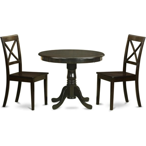 East West Furniture ANBO3-CAP-W 3 Piece Dining Room Furniture Set ...