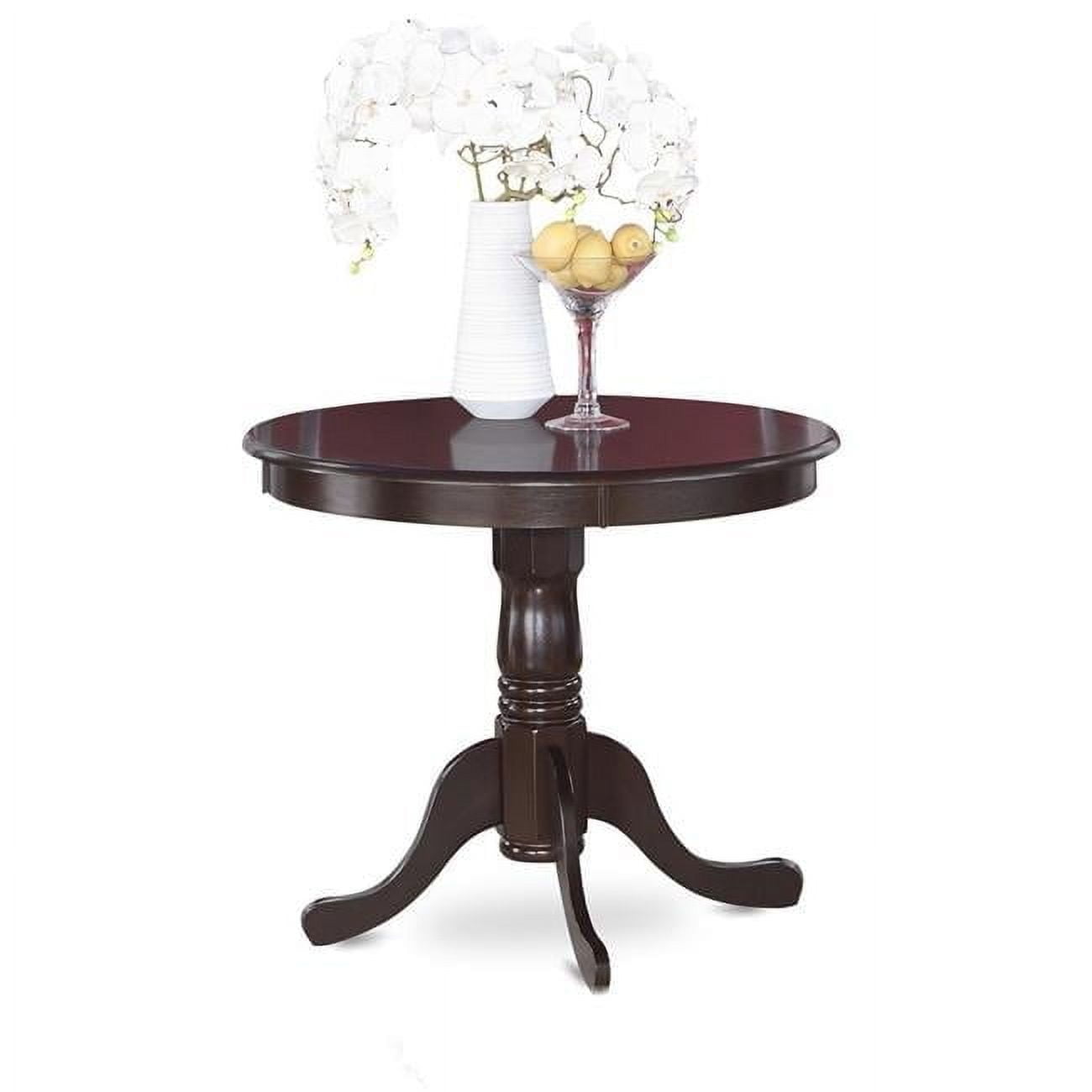 East West Furniture ANT-CAP-TP Round Antique Table, Cappuccino - 36 in ...