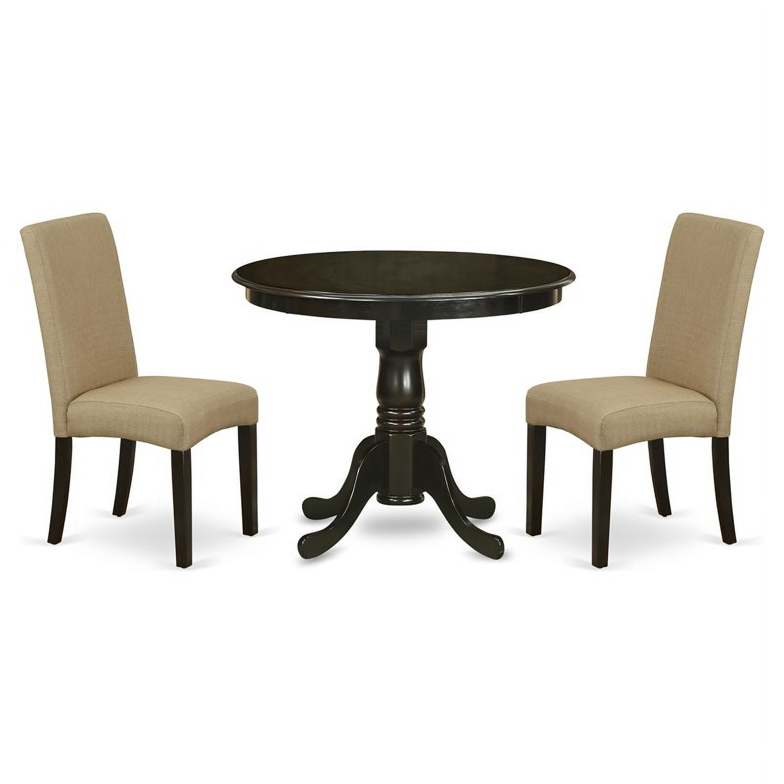 East West Furniture Antique 3-piece Dining Set with Round Table in ...