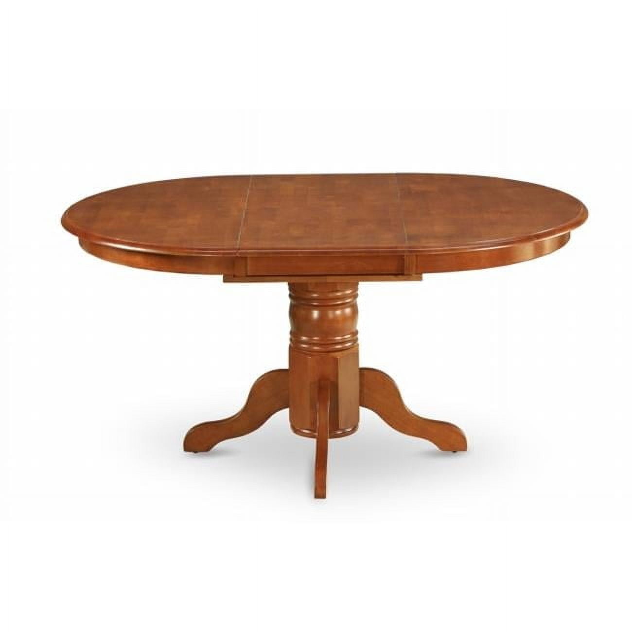 East West Furniture Avon Oval Table With 18 In. Butterfly Leaf- Saddle ...