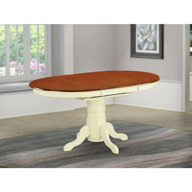 East West Furniture Avon Oval Dining Kitchen Table with 18 in ...