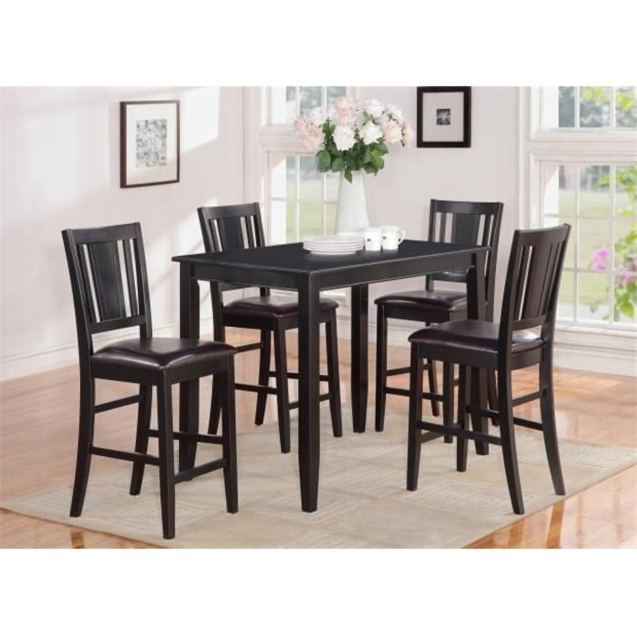 East West Furniture BUCK3-BLK-LC 3 -Piece Buckland Counter Height Table ...
