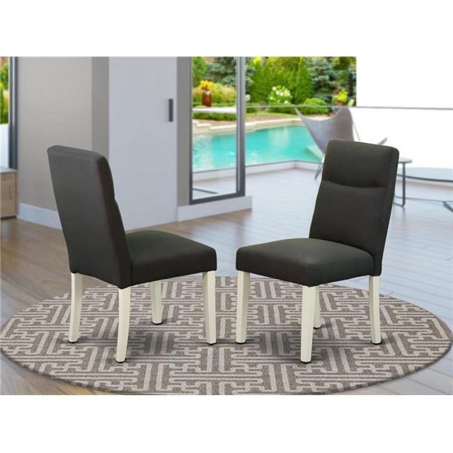 East West Furniture Beasley Parson Chair with Linen White Leg & Linen ...