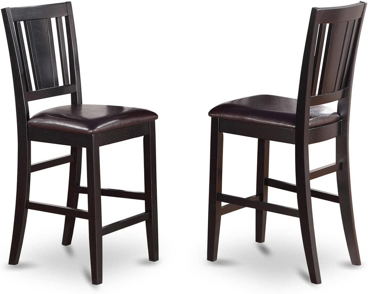 East West Furniture Buckland Counter Height Stools-Faux Leather ...