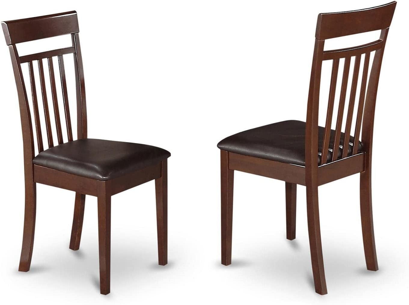 East West Furniture CAC-MAH-LC Capri Kitchen Dining Chairs - Faux ...