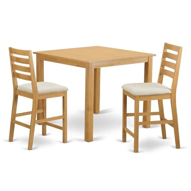 East West Furniture CAFE3-OAK-C Counter Height Dining Pub Table & 2 ...