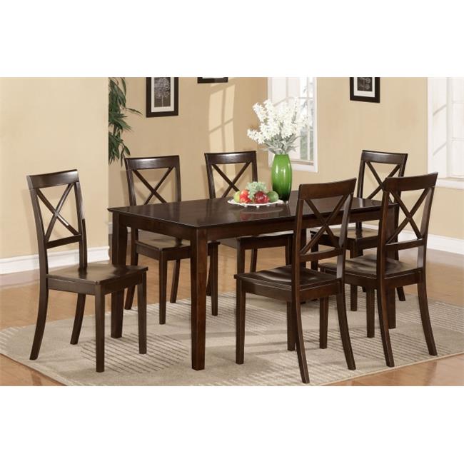 East West Furniture Cabos 5PC set with Solid Wood TopTable and 4 wood ...