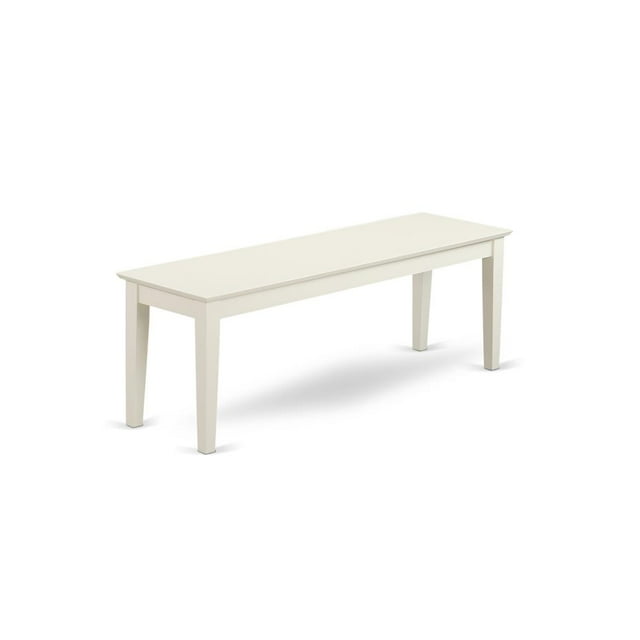 East West Furniture Capri 18" Traditional Wood Bench in Linen White ...