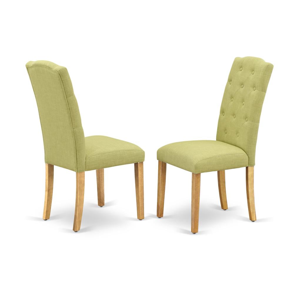 Set of 2 Chairs CEP4T07 Celina Parson Chair With Oak Leg And Linen ...