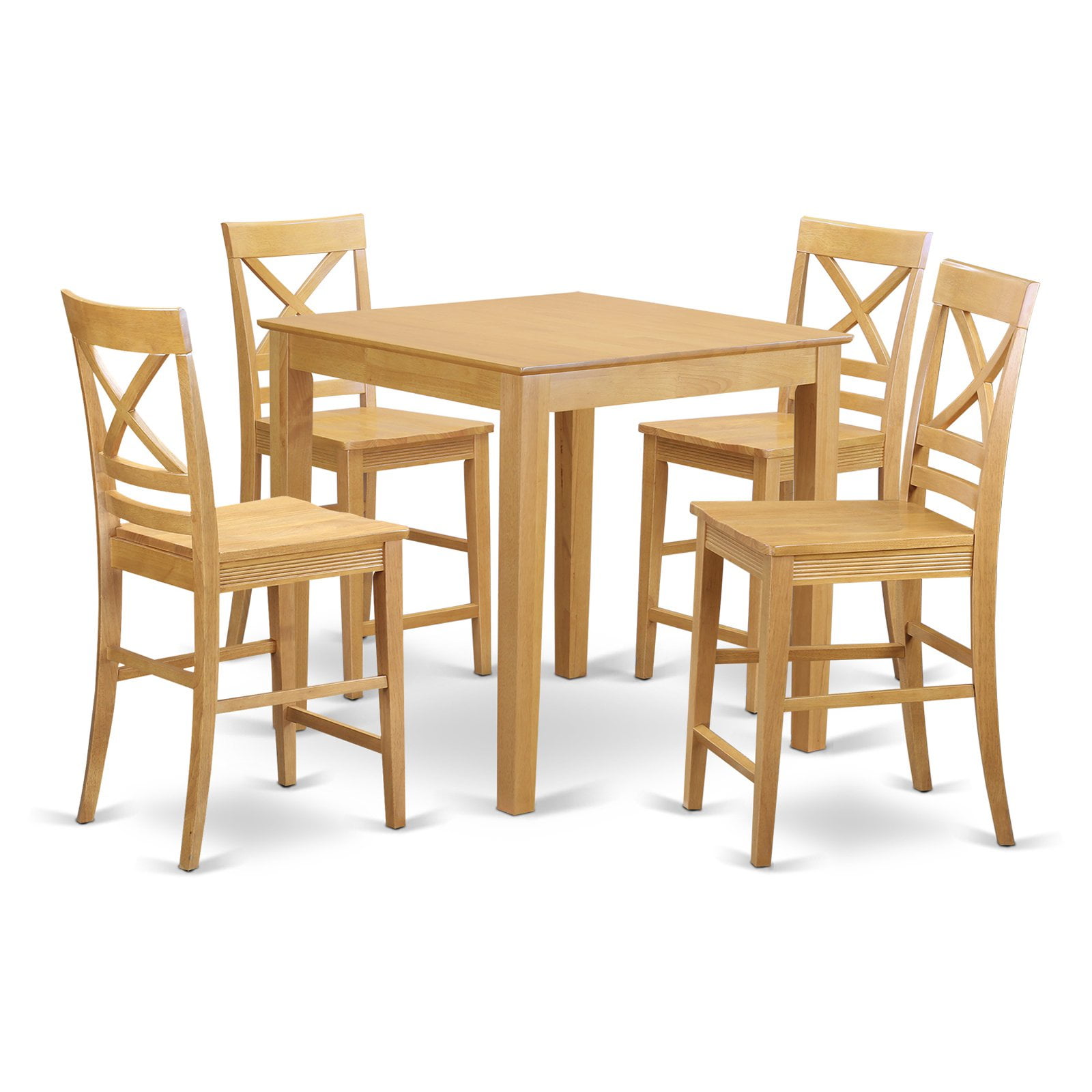 East West Furniture Counter Height Dining Table & 4 Stool - Oak ...