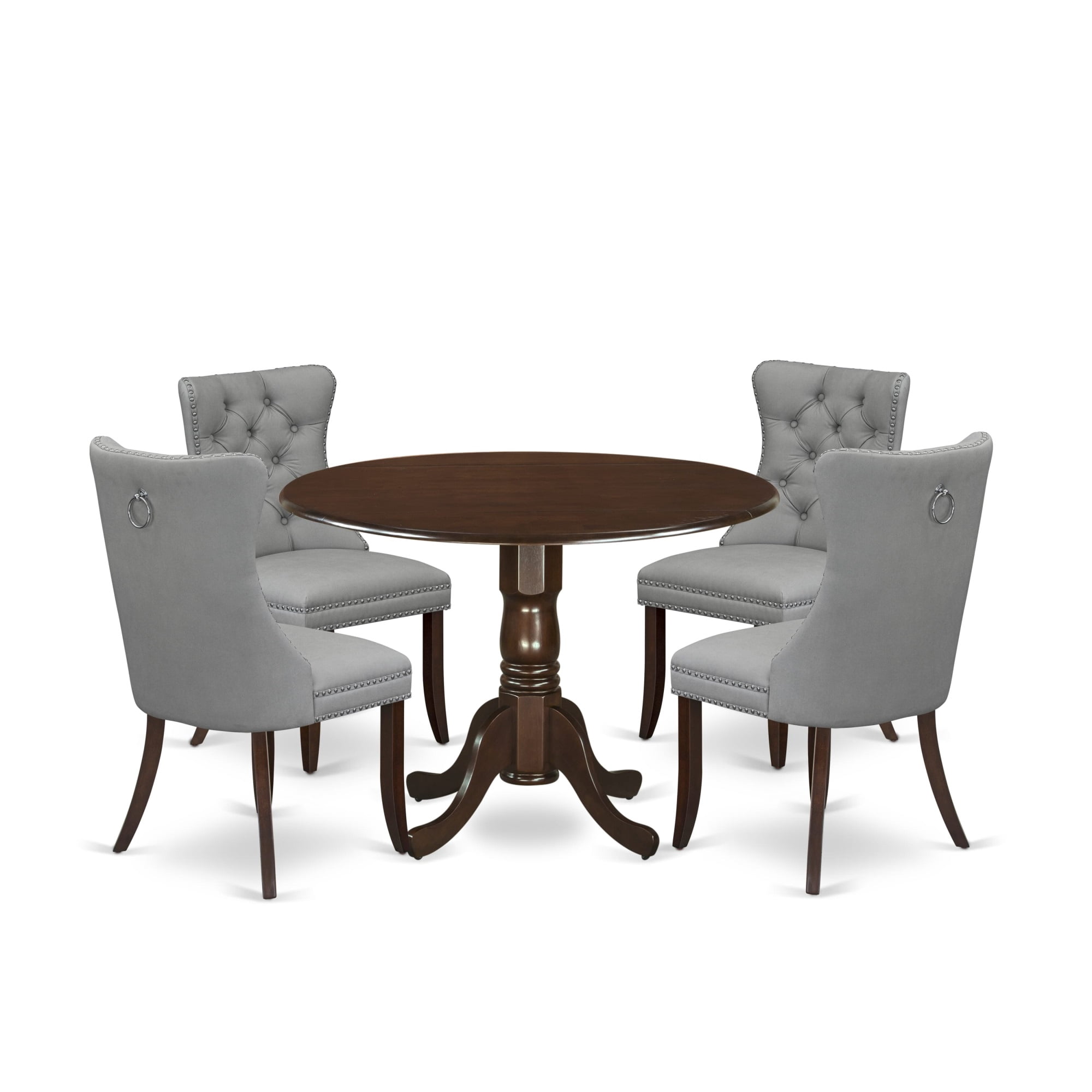 East West Furniture DLDA5-MAH-27 5 Piece Dining Table Set Includes a ...