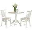 DLWE3-WHI-W 3 PC Dining room set for 2-Kitchen Table and 2 Kitchen ...