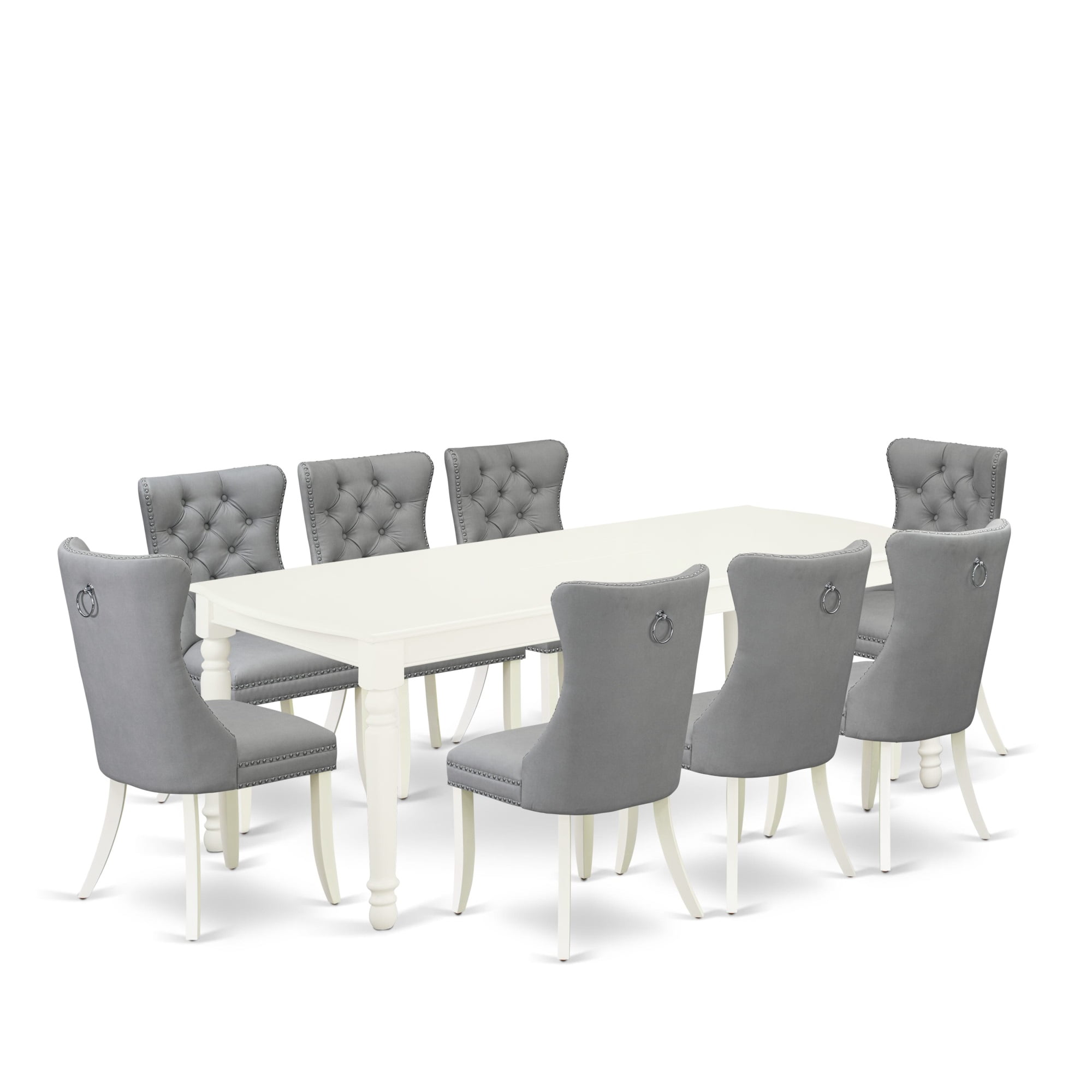 East West Furniture DODA9-LWH-27 9 Piece Modern Dining Table Set ...