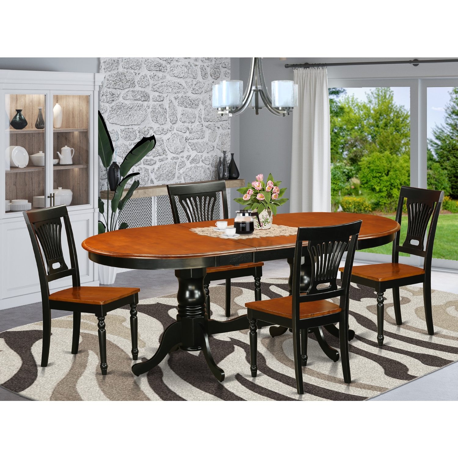 East West Furniture Dinette Set Includes an Oval Dining Room Table with ...