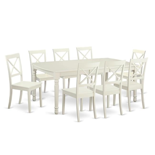 East West Furniture Dinette Table Set with 8 Dining Room Table & 8 ...