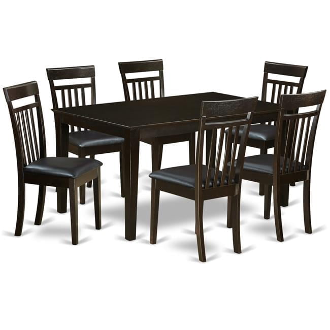 East West Furniture Dining Room 4 Table Top & 4 Chairs - Cappuccino ...