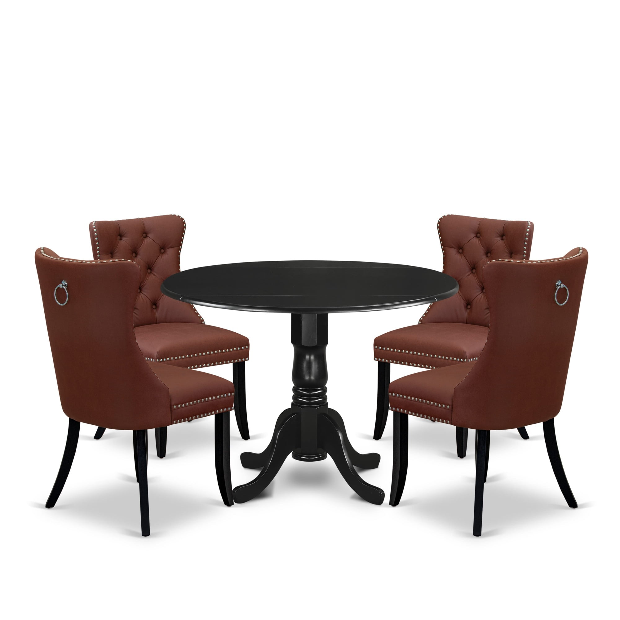 East West Furniture DLDA5-BLK-26 5 Piece Dining Table Set Includes a ...
