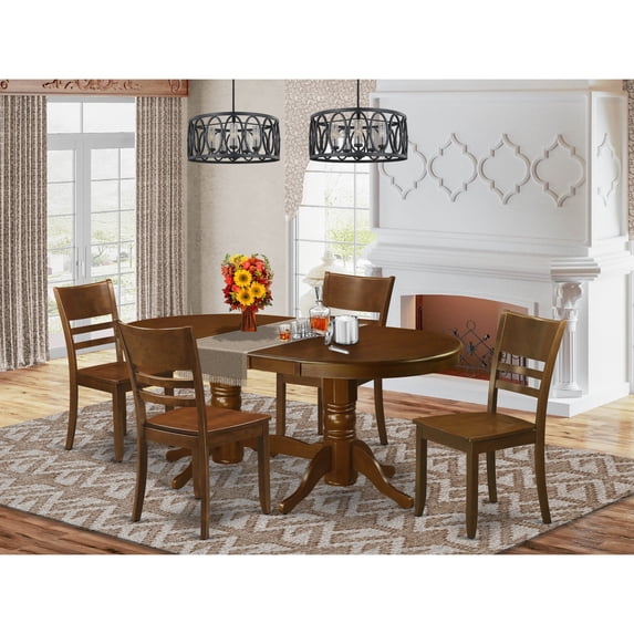 East West Furniture Dining Room Table Set - an Oval Kitchen Table with ...