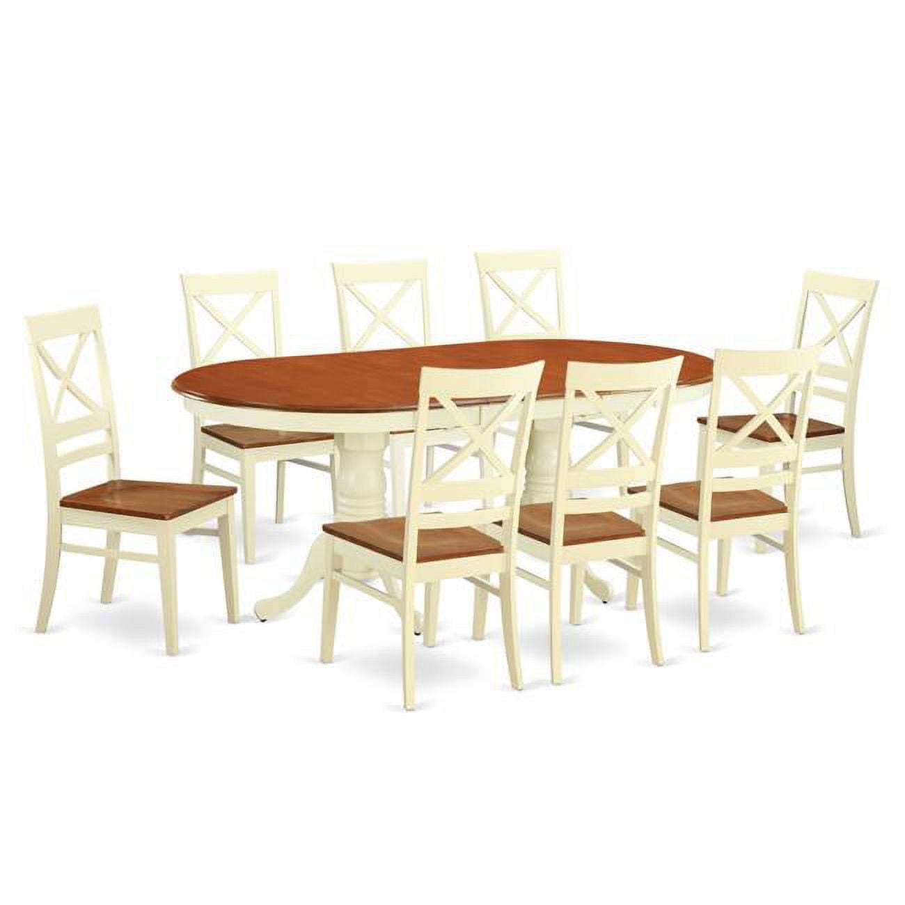 East West Furniture Dining Room Table Set with 8 Kitchen Table & 8 ...