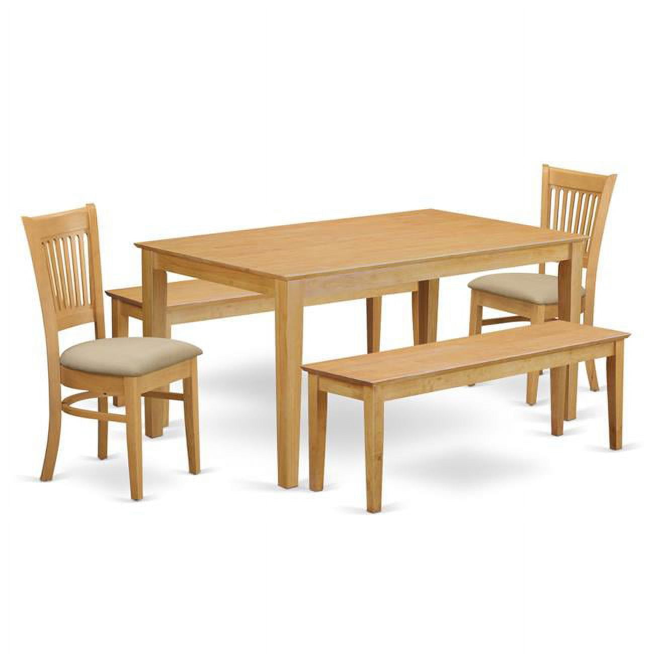East West Furniture Dining Small Table & 2 Room Chairs Plus 2 Wooden ...