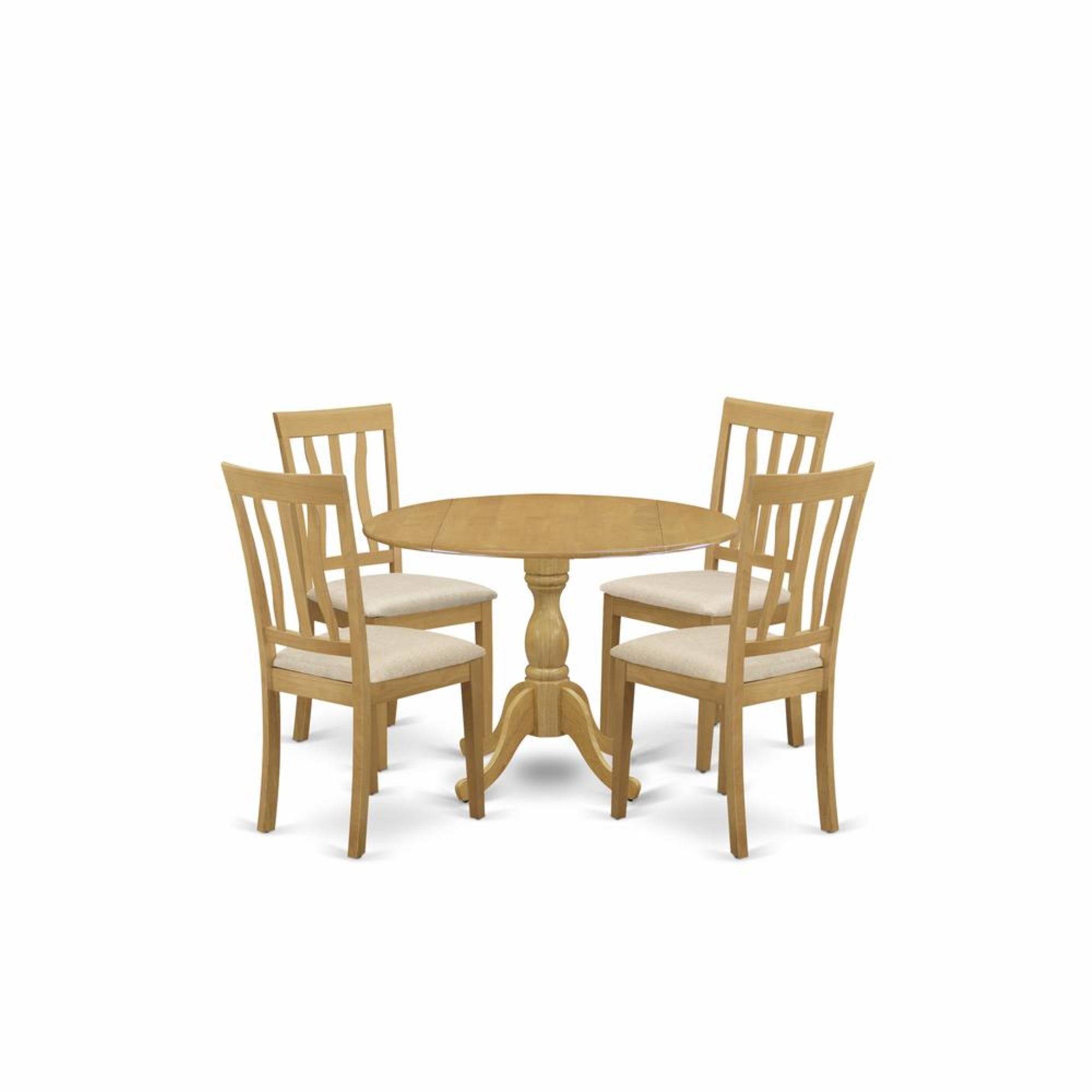 East West Furniture Dublin 5-piece Traditional Wood Dining Table Set in ...