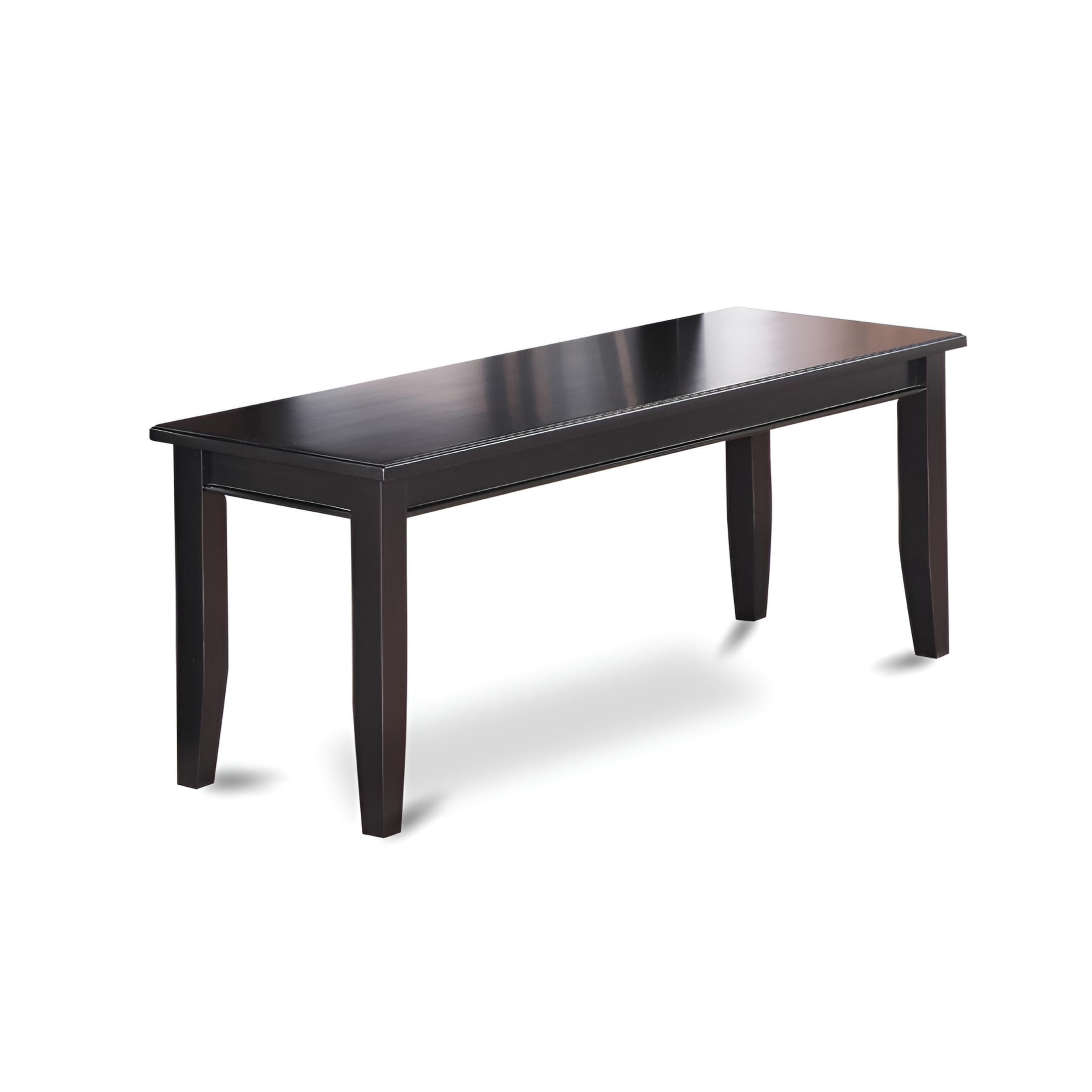 "East West Furniture Dudley 17"" Black Wooden Dining Bench with Seat ...