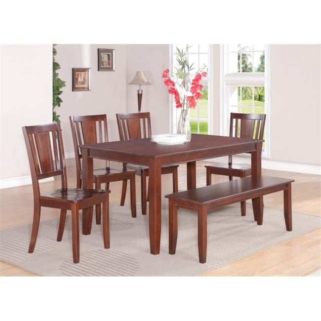East West Furniture Dudley 6-Piece Dining Set - Mahogany - Walmart.com