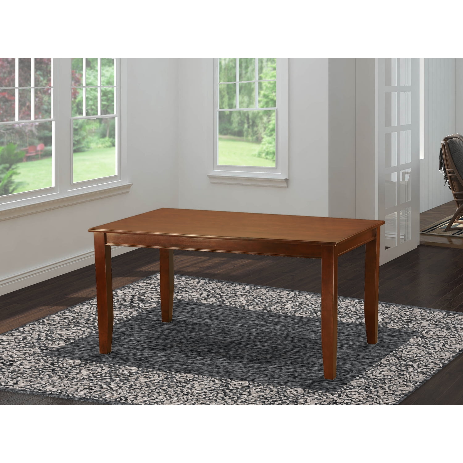 East West Furniture Dudley Rectangular Rubber Wood Dining Table in ...
