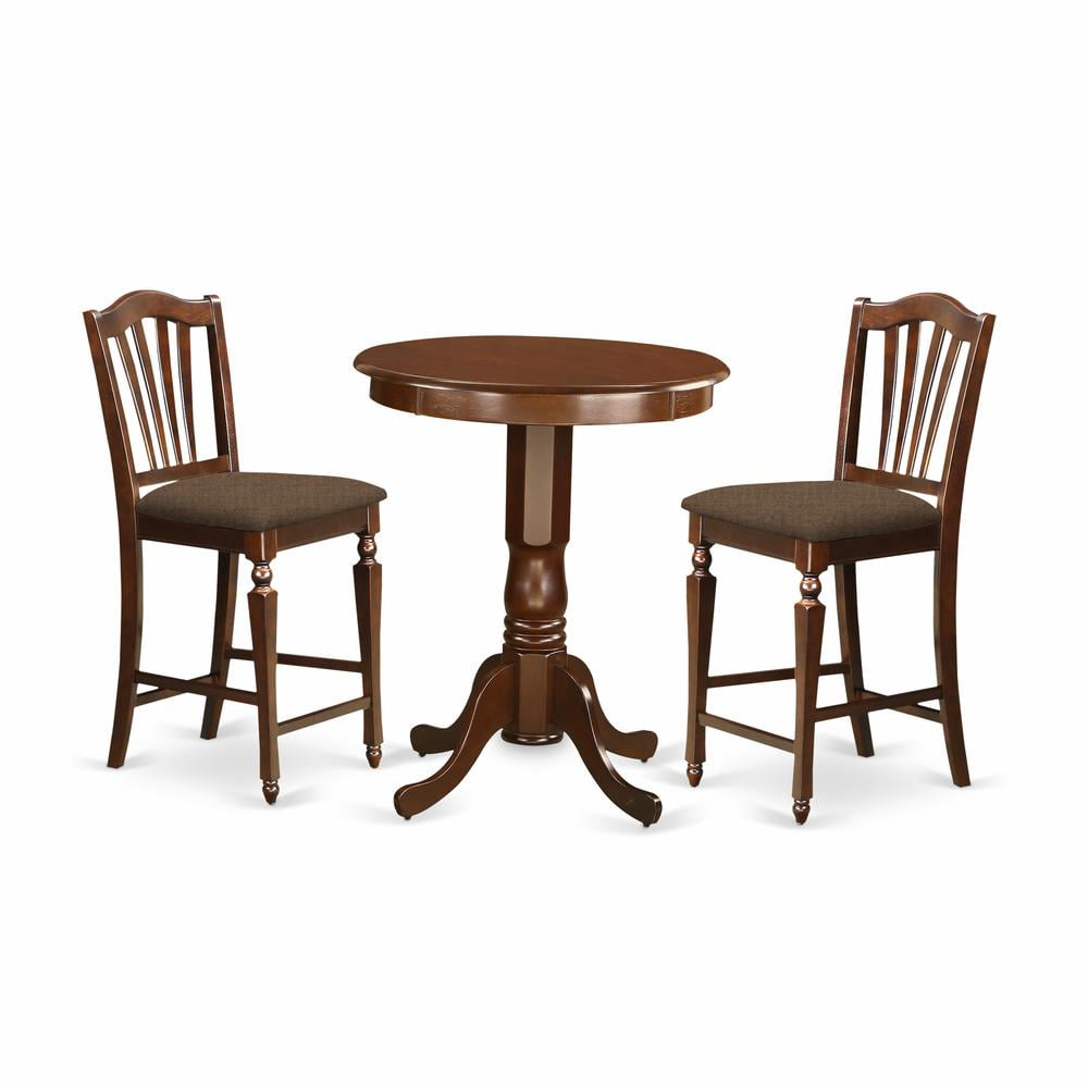 East West Furniture EDCH3-MAH-C 3 Pc pub Table set-pub Table and 2 ...