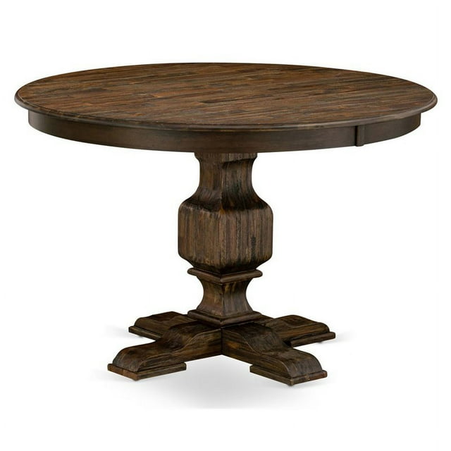 East West Furniture Ferris Wooden Dining Table in Distressed Jacobean Brown - Walmart.com