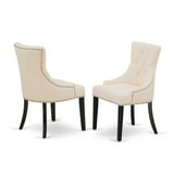 East West Furniture Friona 41" Fabric Dining Chairs in Black/Beige (Set ...