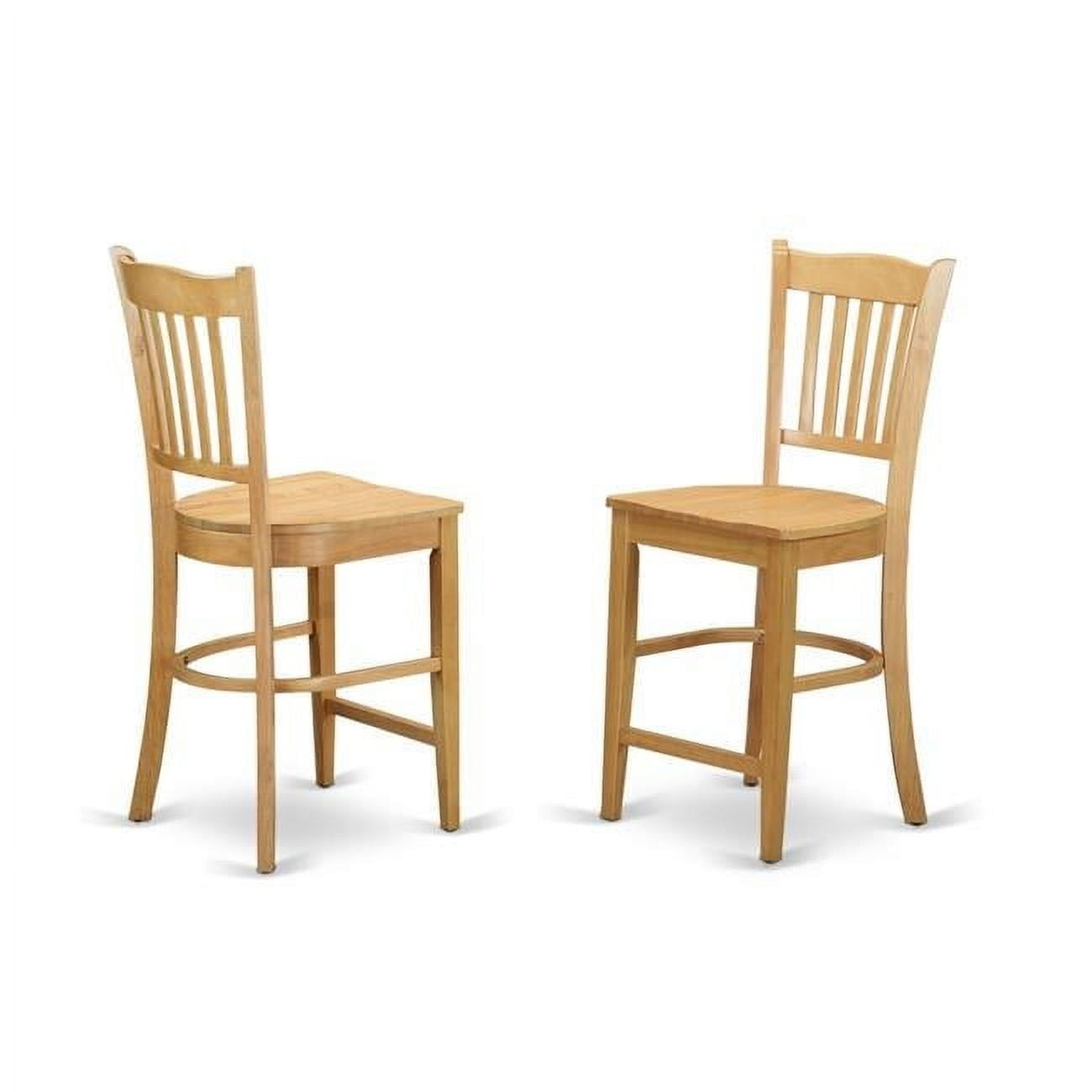 East West Furniture GRS-OAK-W Groton Counter Stools with Wood Seat, Oak ...