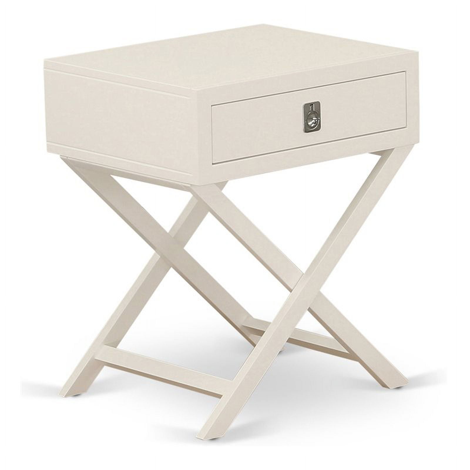 East West Furniture Hamilton 20" Wood Nightstand with Drawer in White ...