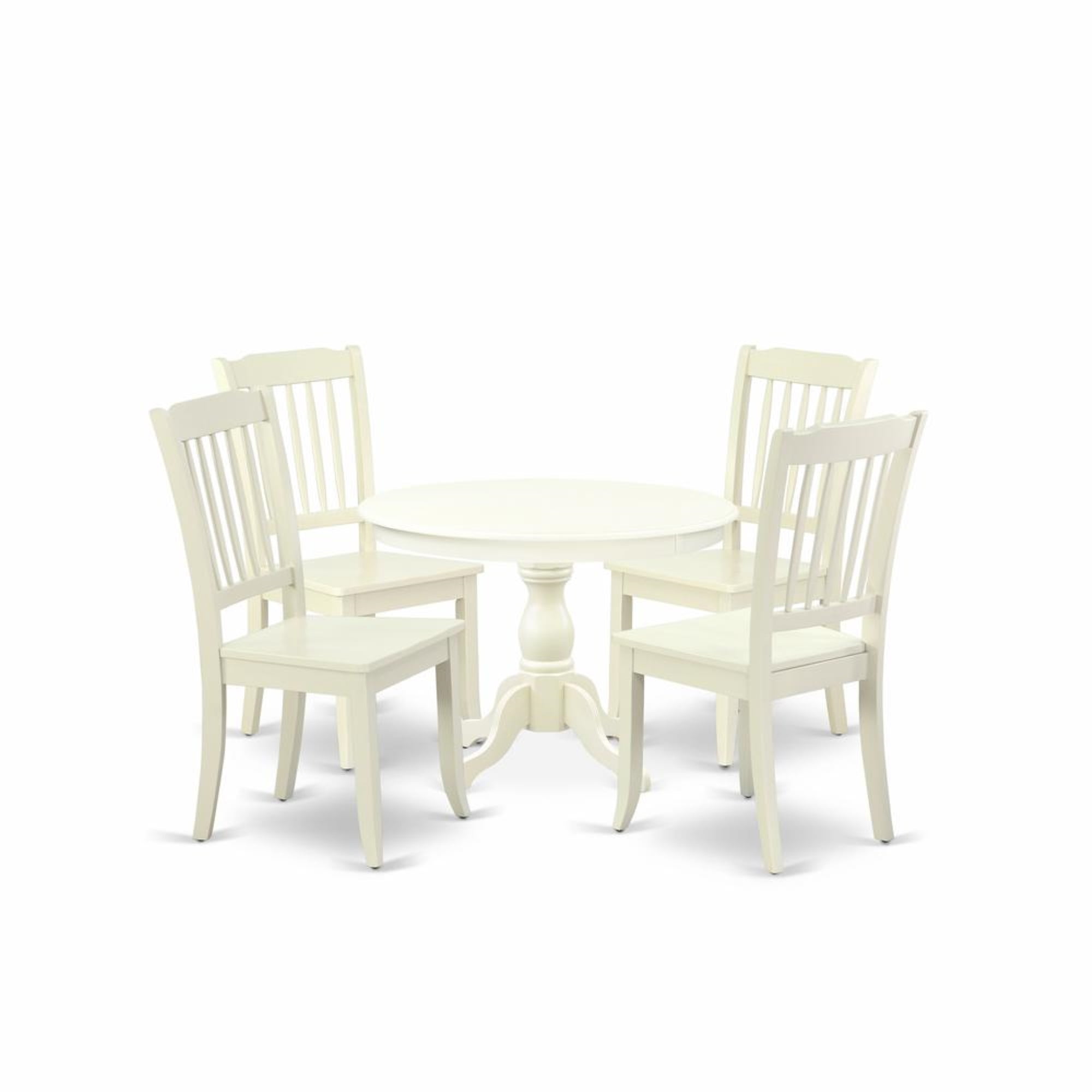 East West Furniture Hartland 5-piece Wood Dining Set with Slatted Back ...