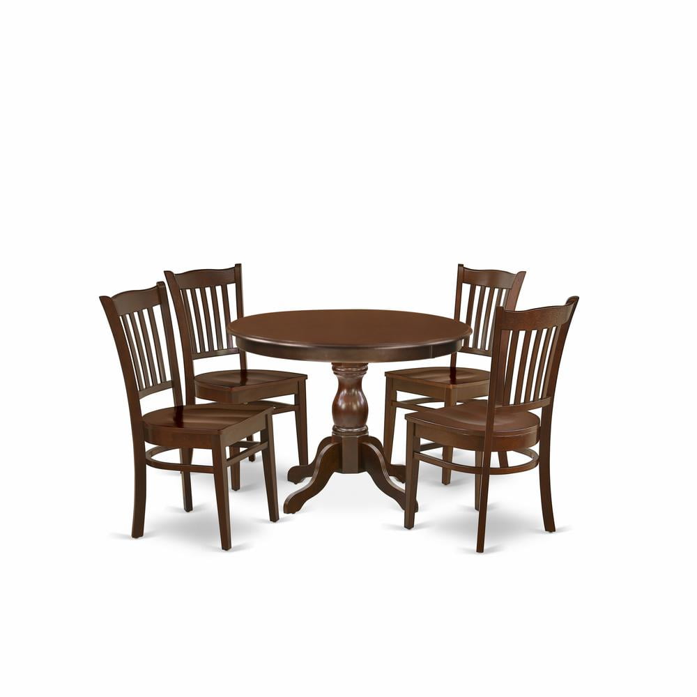 East West Furniture HBGR5-MAH-W 5 Piece Kitchen Table Set - Mahogany ...