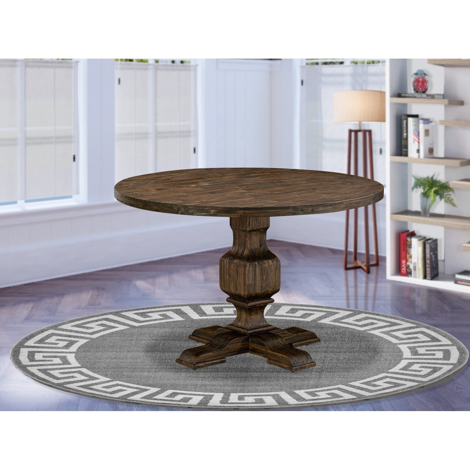 East West Furniture Irving Asian Wood Dining Table in Distressed ...