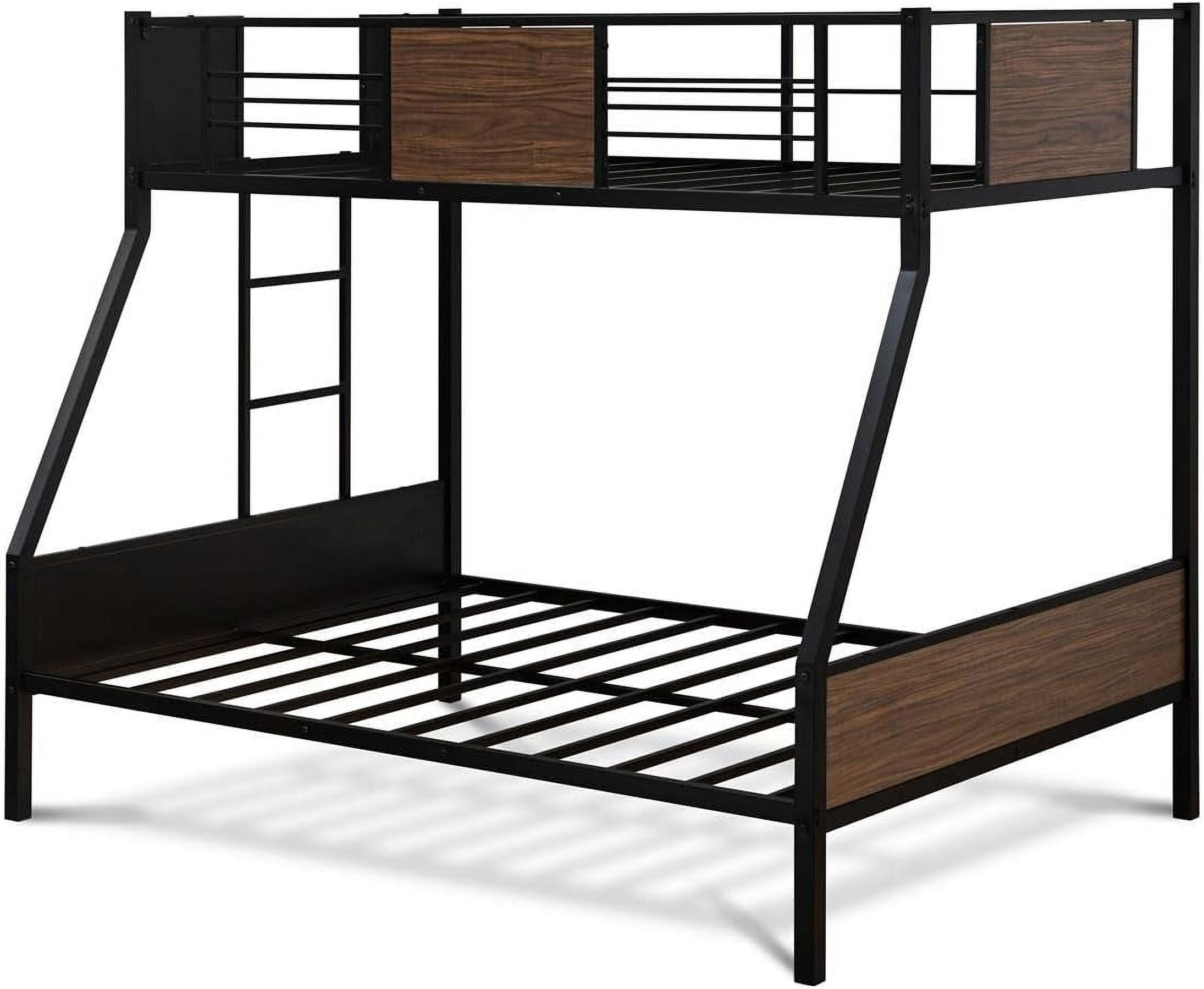 East West Furniture JAFTBLK Jackson Full Twin Bunk Bed - Two Split Beds ...