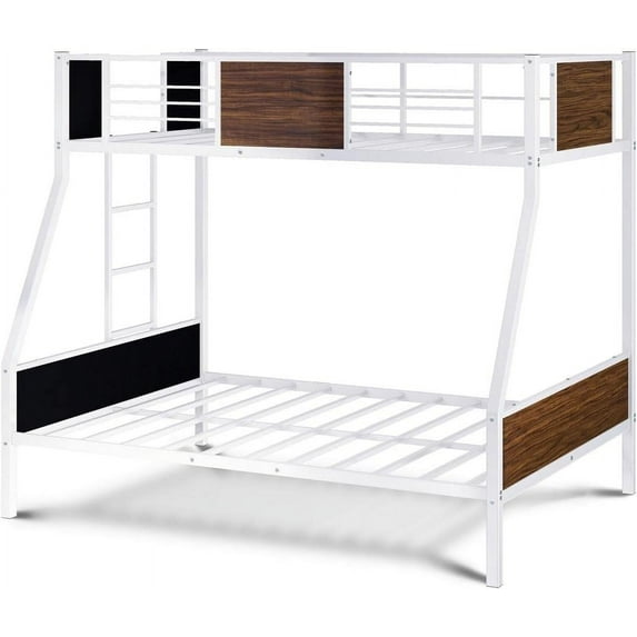 East West Furniture JAFTWHI Jackson Full Twin Bunk Bed - Two Split Beds ...