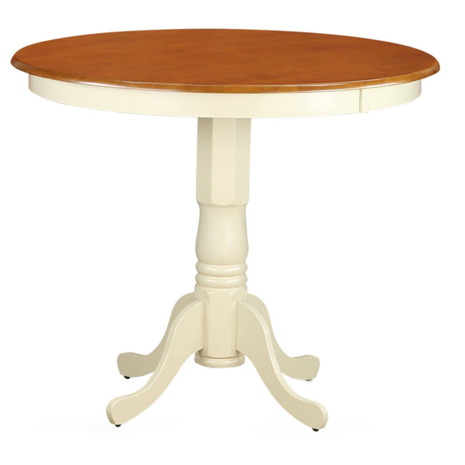East West Furniture Jackson 36" Traditional Wood Dining Table in Cream ...