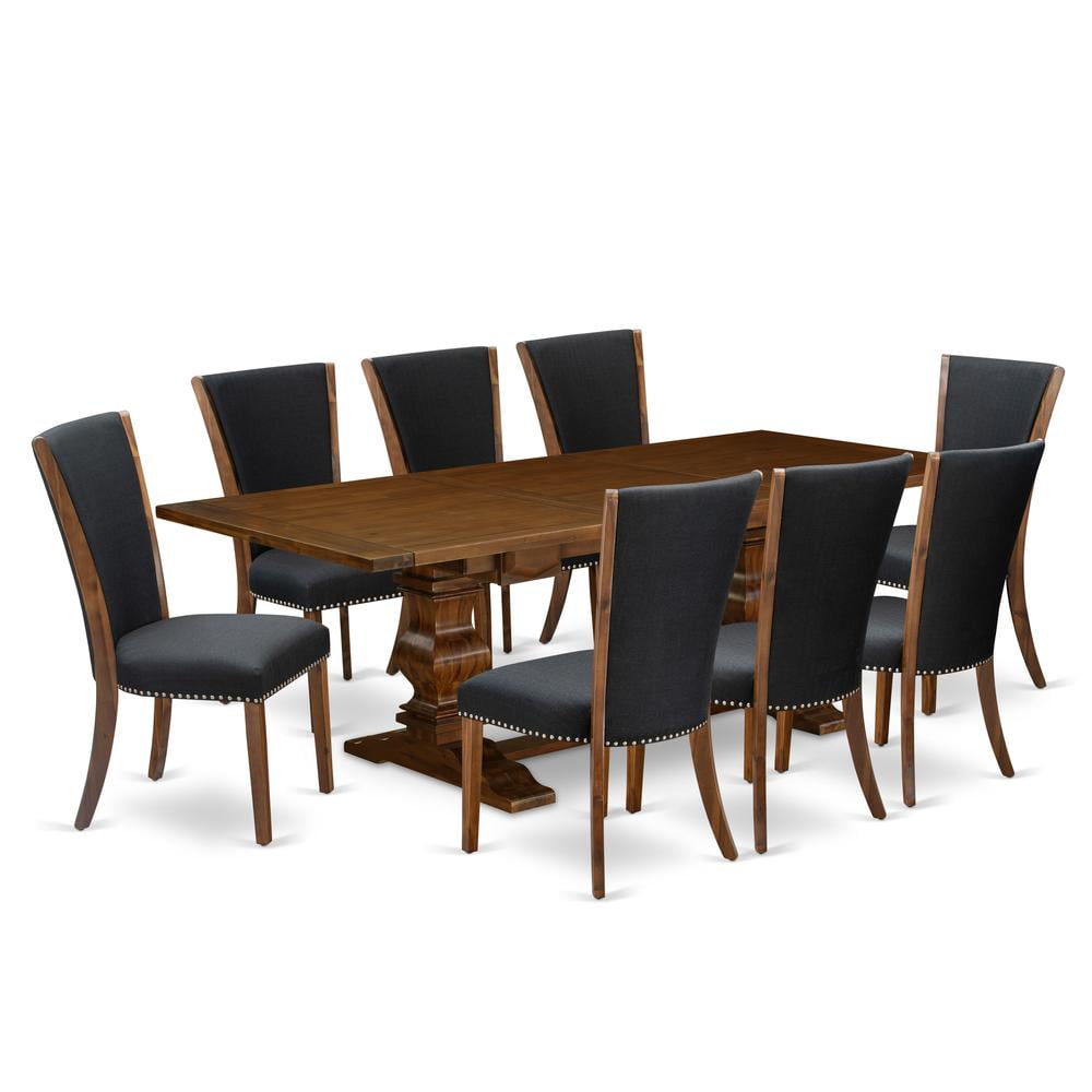 East West Furniture LAVE9-88-24 9Pc Dining Room Table Set Consists of a ...