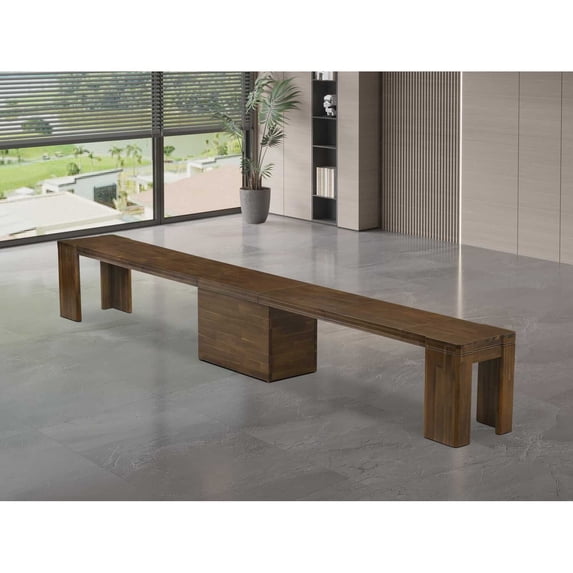East West Furniture Xtenczar Extendable Modern Bench in Walnut Finish ...