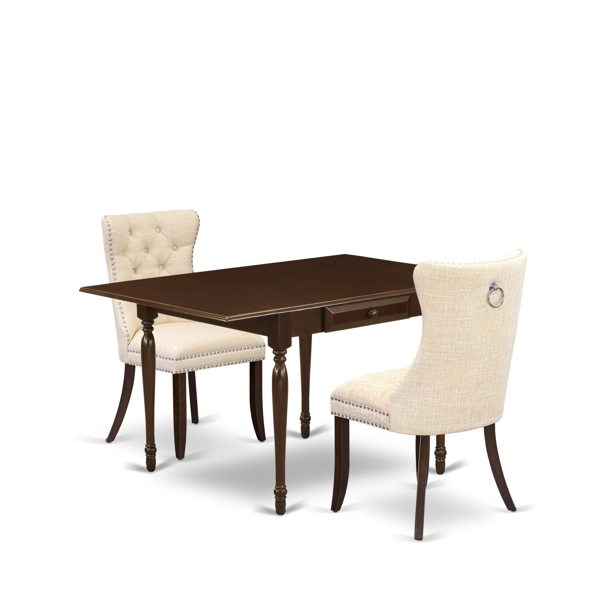 East West Furniture MZDA3-MAH-32 3 Piece Dining Table Set Includes a ...