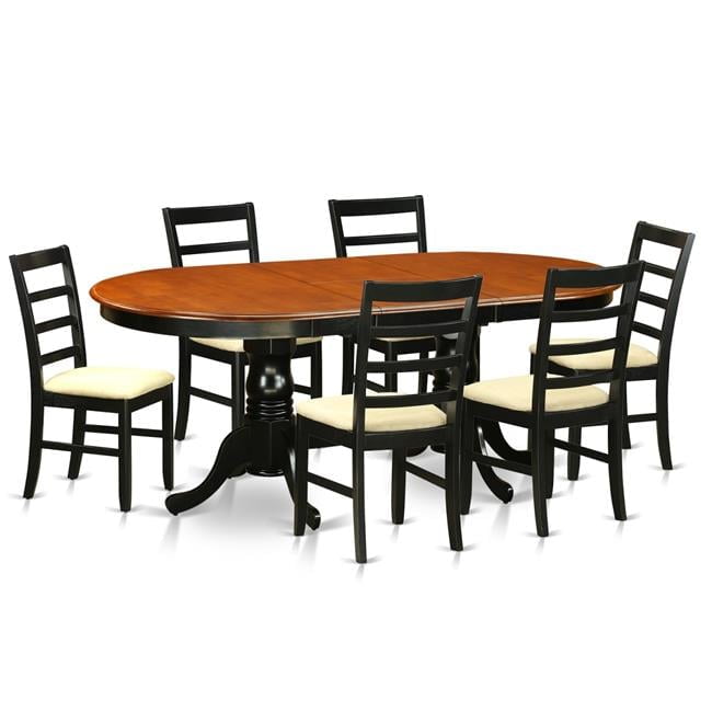 East West Furniture Microfiber Dining Room Set - Table with 6 Wooden ...