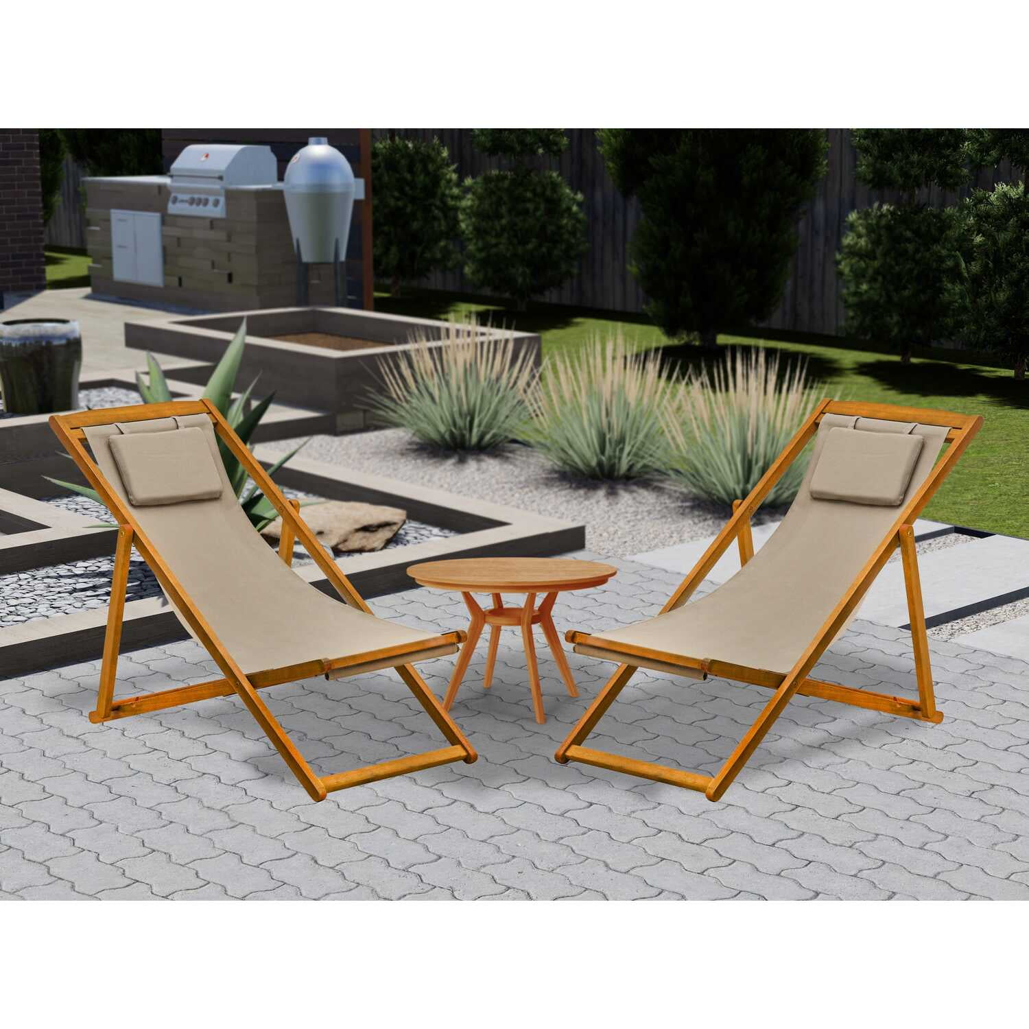 East West Furniture Modern Outdoor Patio Garden Camping Chairs ...