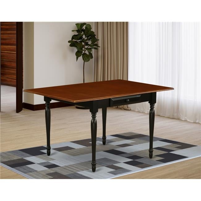 East West Furniture Monza Rectangular Wood Dining Table in Black/Cherry - Walmart.com