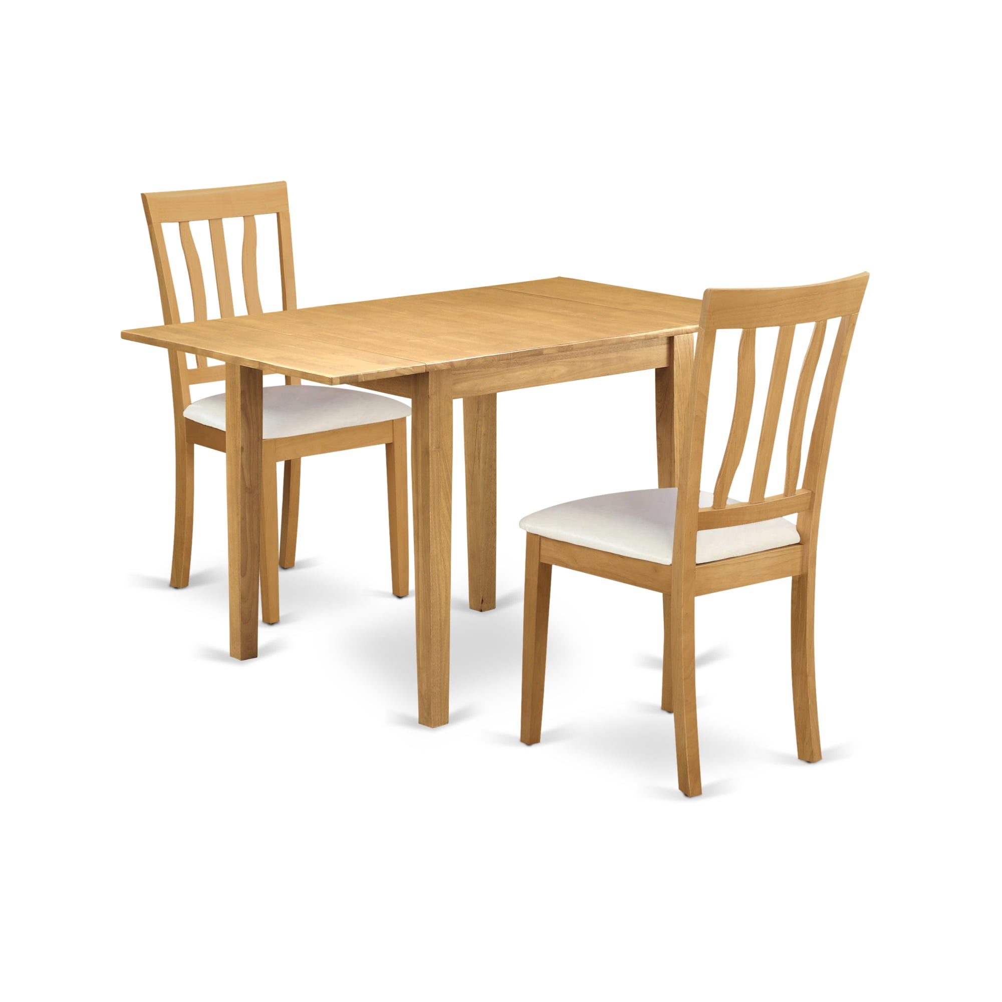 East West Furniture NDAN3-OAK-LC Kitchen Dining Table Set 3 Piece - 2 Outstanding Kitchen Chairs ...
