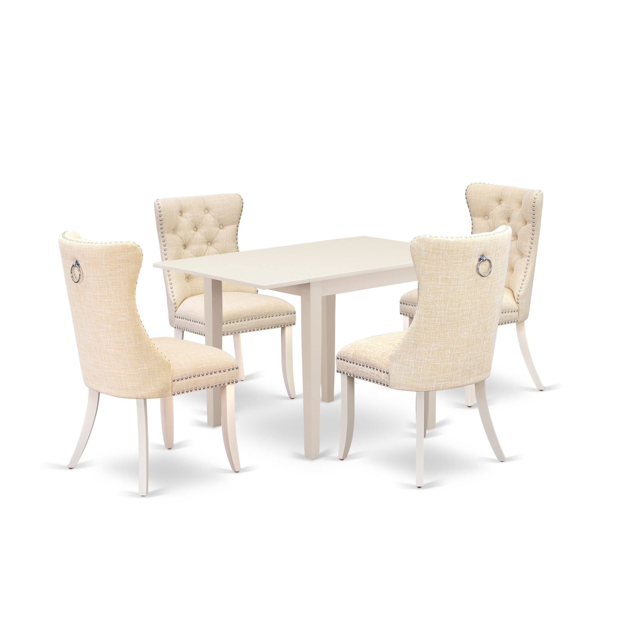 East West Furniture NDDA5-LWH-32 5 Piece Dining Table Set Includes a ...